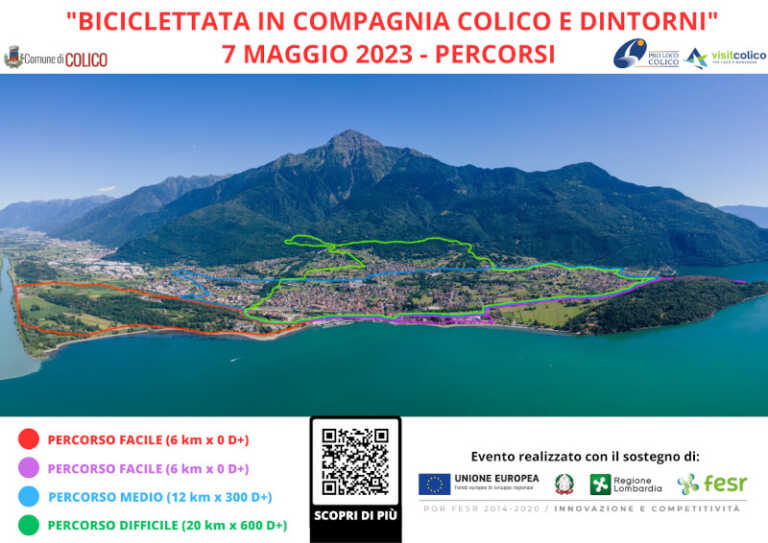 Colico | 'Biciclettata in compagnia', ecco la mappa dei percorsi